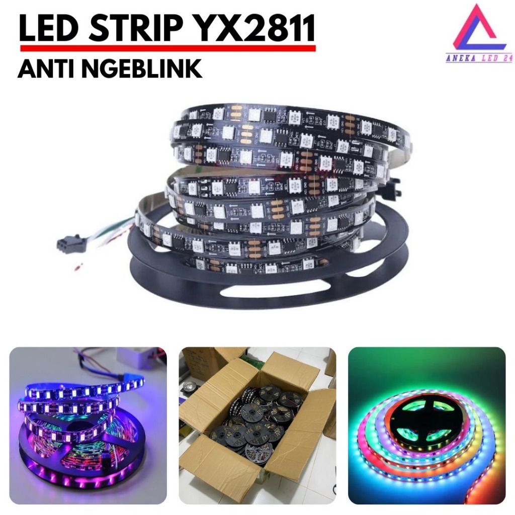 Jual Led Strip YX2811 12V 5 Meter 300 Led PCB tebal PCB hitam 1 dus ...