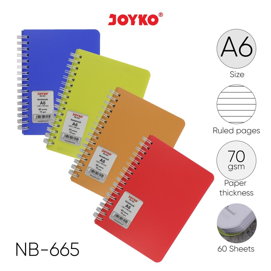 Jual Buku Joyko NB-665 atau NB-744 Block Note Hardcover / Notebook uk. A6, isi 60 lbr Bukaan ...