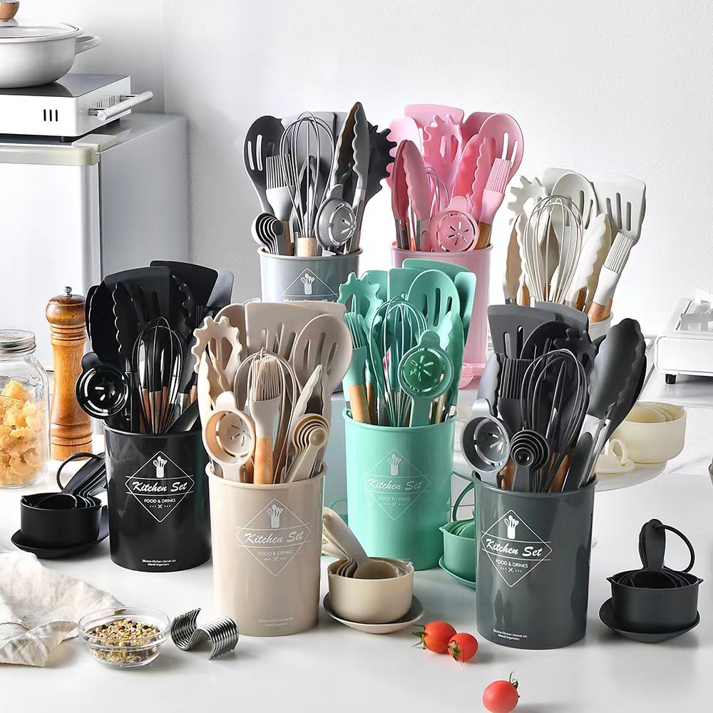 Jual NEW SPATULA SILICONE Set 17 Pcs/Alat Masak UTENSIL PREMIUM KITCHEN ...