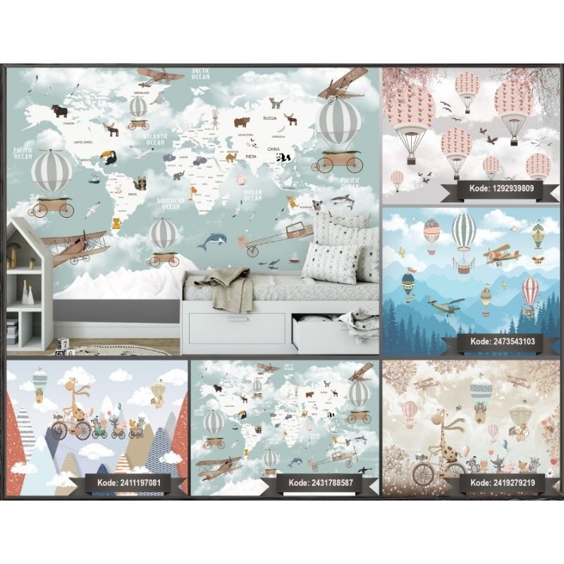 Jual Wallpaper Dinding Custom 3D Animasi Anak | Animasi Hewan ...