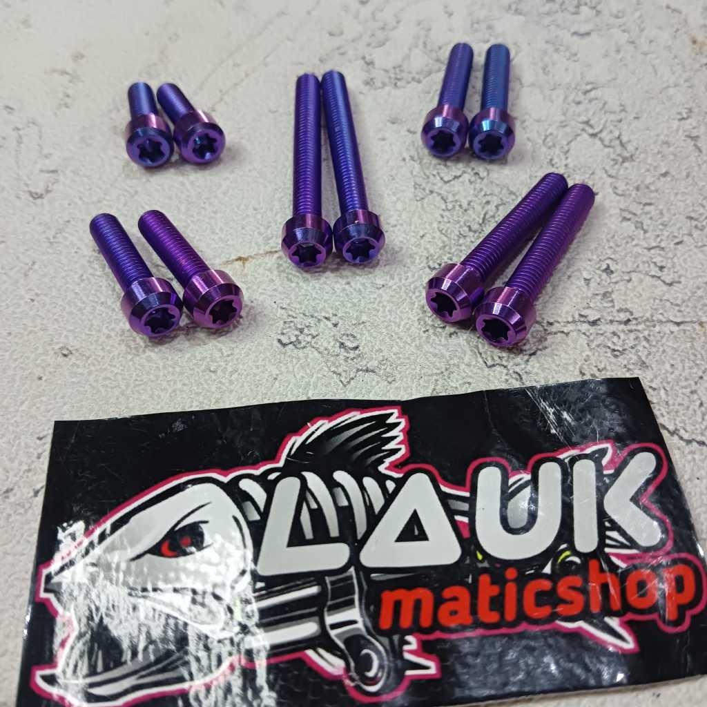 Jual Baut Titanium GR5 Small Head Drat 8 atau M5 Original viet / Baut Titanium Small Drat 8 M5 ...