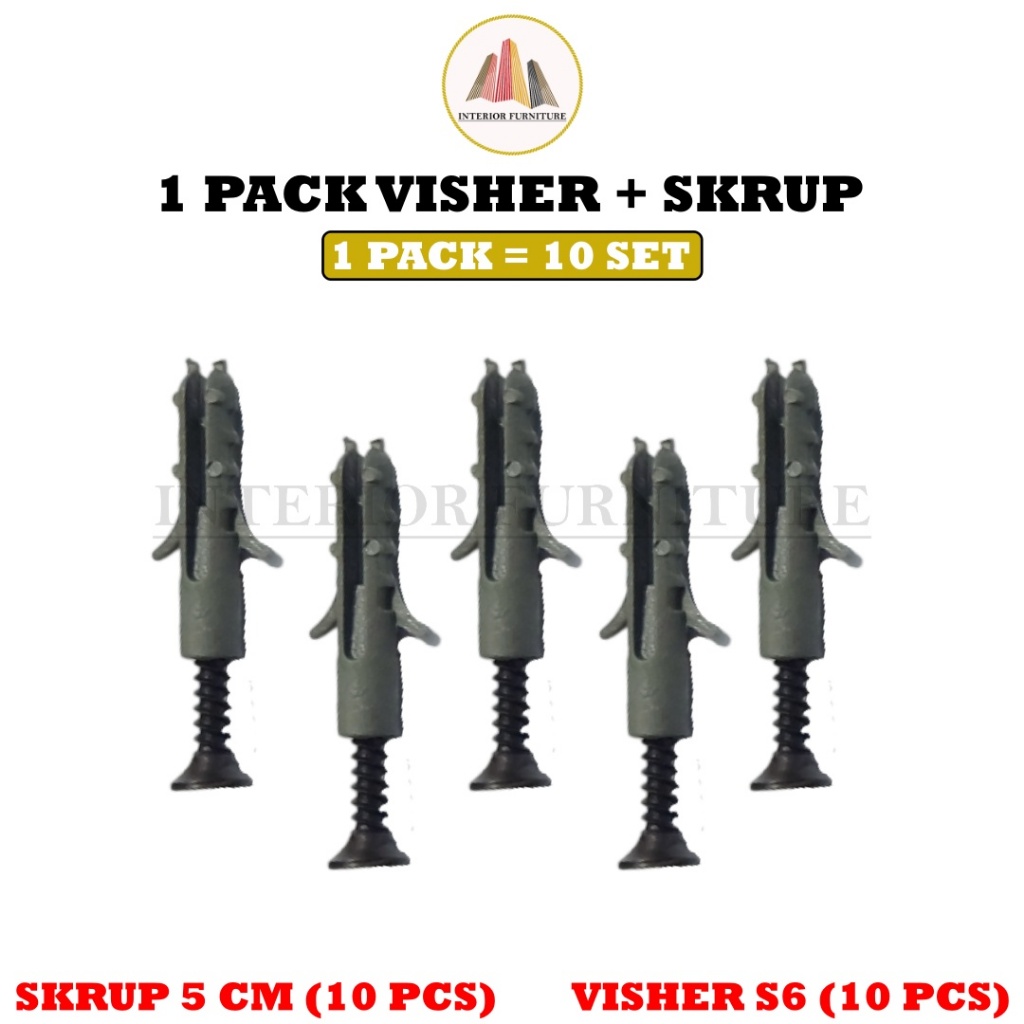 Jual Sekrup Skrup Gypsum Screw Drywall Hitam Spiser piser S6 set 5 cm ...