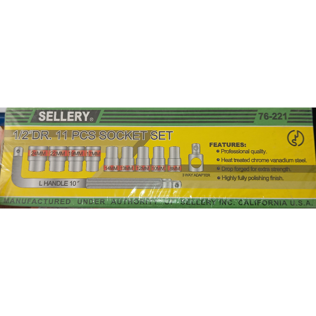 Jual 1/2" DR. 11 PCS Socket Set Sellery 8 - 24 mm (4717302762210 ...