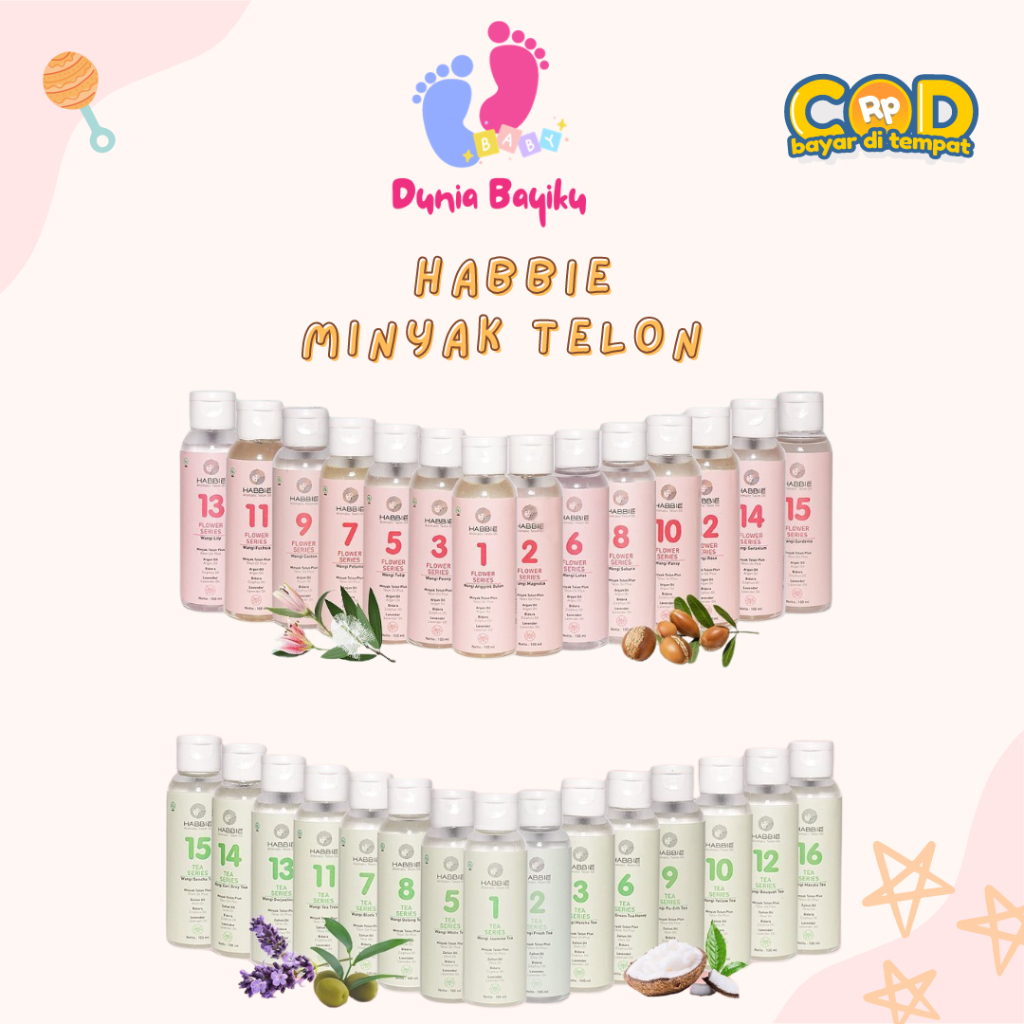 Jual Habbie Minyak Telon Aromatic Telon Oil Flower dan Tea Series 100 ...