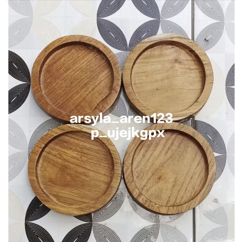 Jual coaster/tatakan gelas 8cm kayu jati | Shopee Indonesia
