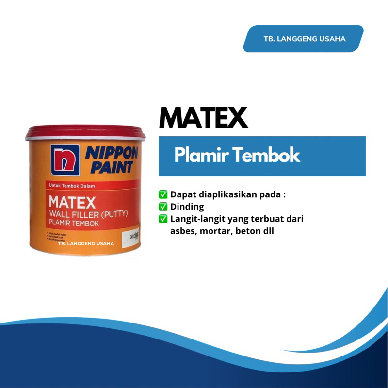 Jual MATEX PLAMIR TEMBOK DINDING DEMPUL WALL FILLER PUTTY | Shopee Indonesia