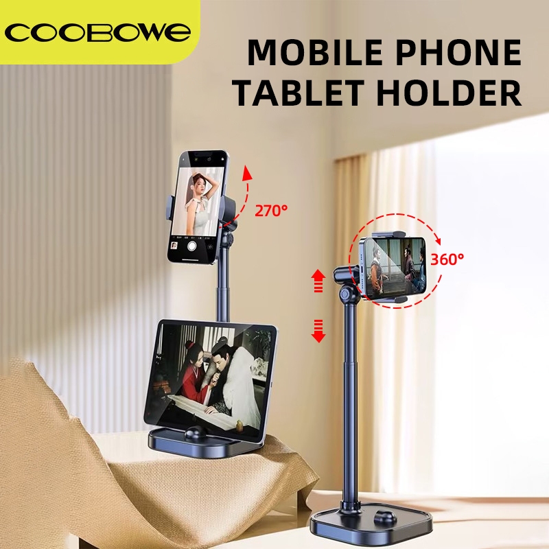 Jual COOBOWE Desktop Standing Holder Hp Meja Flexible Lifting Aluminium ...