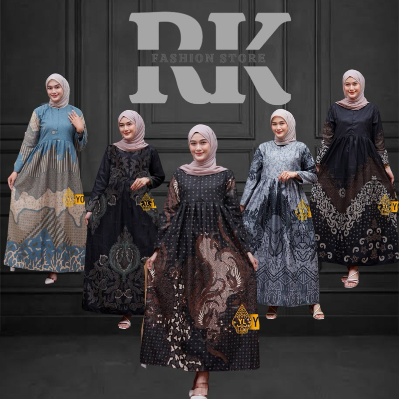 Jual Gamis Batik Polymicro Motif Terbaru Busui Friendly Resleting Depan ...
