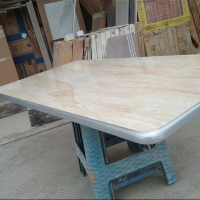 Jual Meja Granit Motif Marmer Doubel Bevel 60x120/Meja Makan/Ruang Tamu ...
