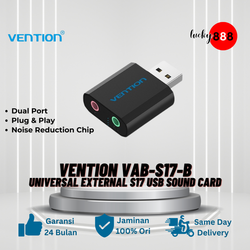 Jual Vention Universal External S17 USB Sound Card - VAB-S17-B | Shopee ...