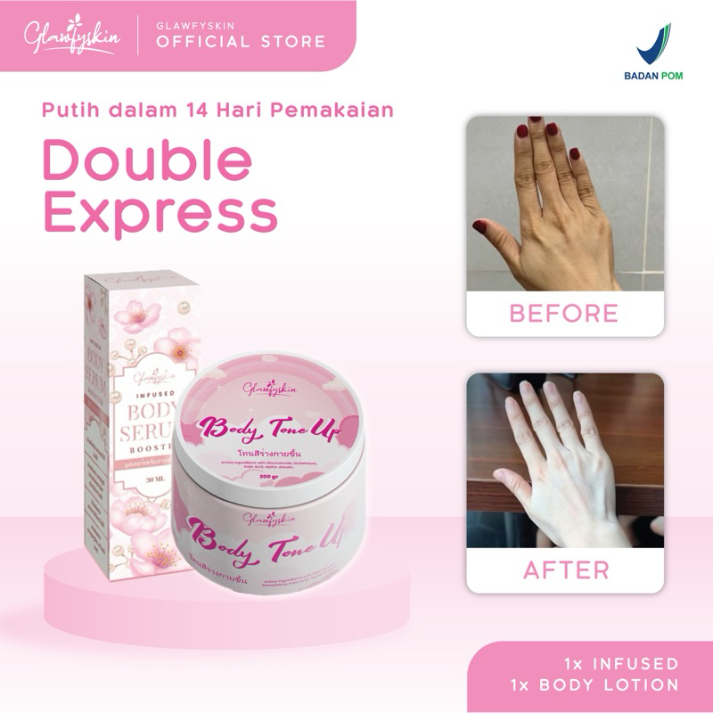 Jual Paket Double Express Whitening | Lotion & Infuse Body Serum BPOM | Shopee Indonesia