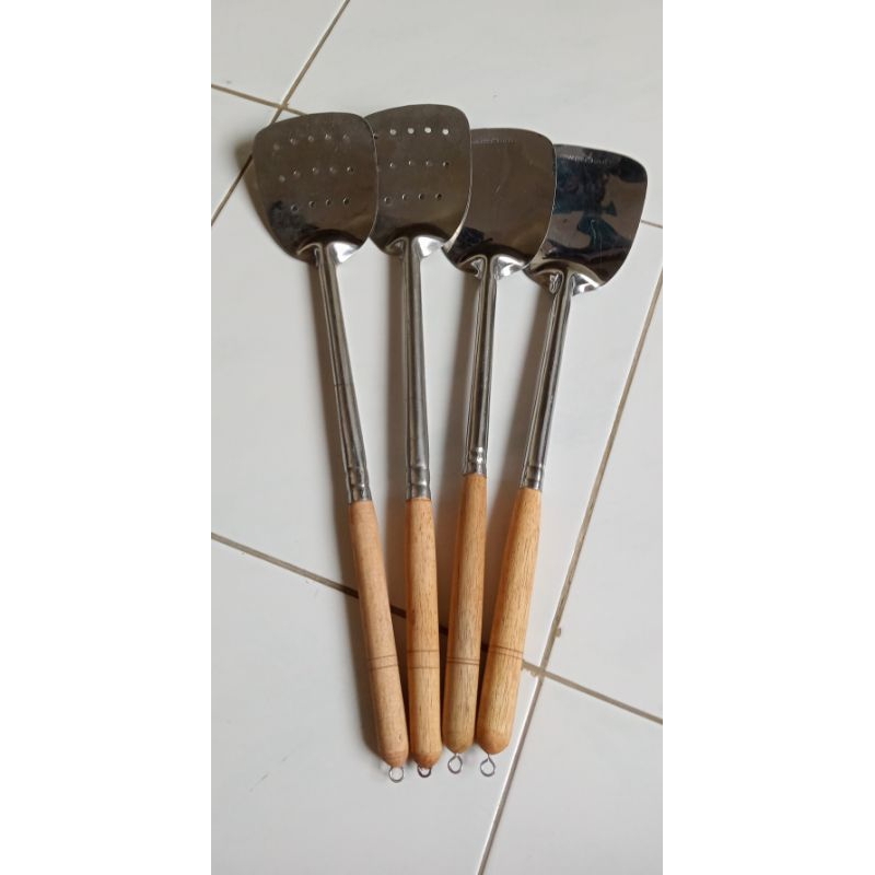 Jual Spatula stainless gagang kayu ukuran besar/sutil stainless/sotil ...
