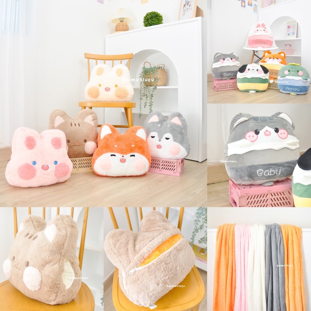 Jual BALMUTLUCU | Bantal Selimut ( BALMUT ) 3in1 Fun Animals | Boneka ...
