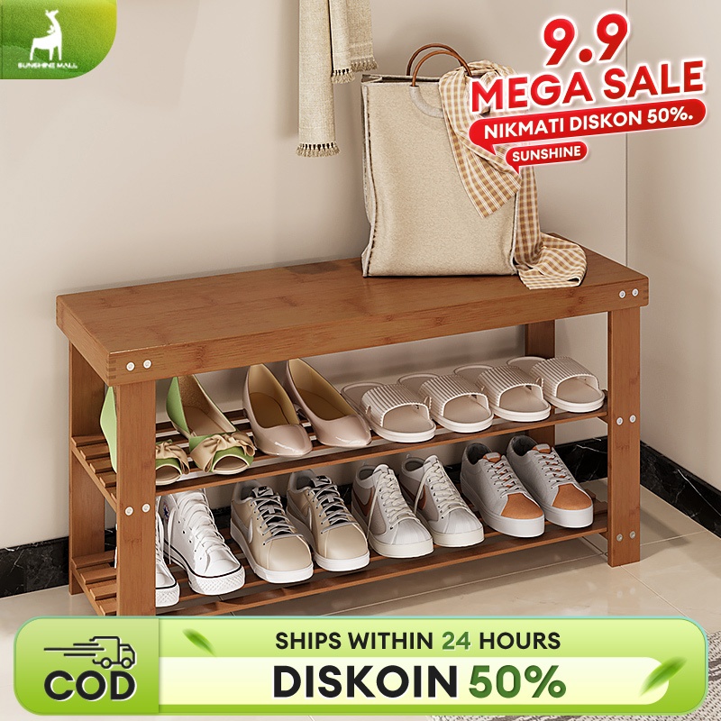Jual Rak Sepatu Rak 2 Susun Rak Sepatu Sandal Rak Sepatu Kayu Rak ...