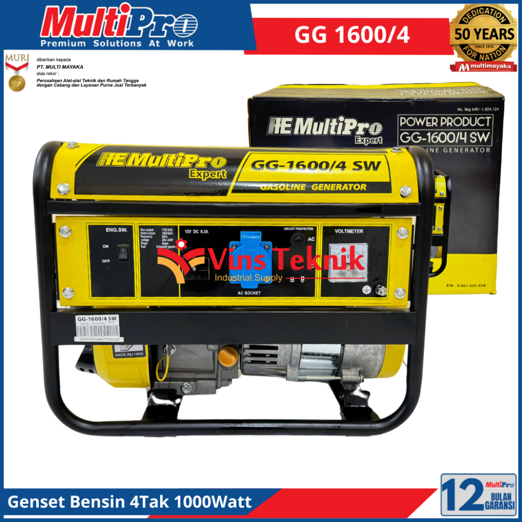 Jual Genset Bensin 4Tak Gasoline Generator GG 1600 Multipro GG-1600/4 | Shopee Indonesia