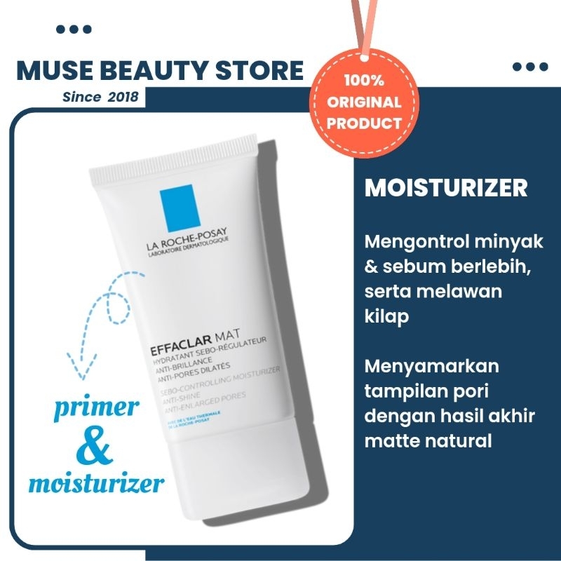 Jual LA ROCHE-POSAY/EFFACLAR MAT 40ML MOISTURIZER MAKEUP BASE PRIMER ...