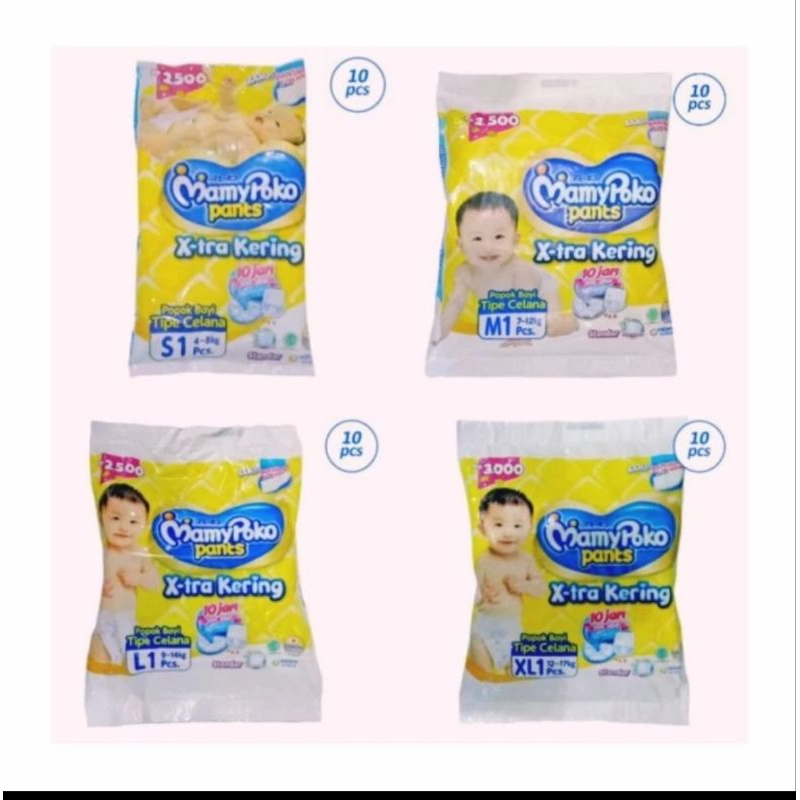 Jual 1 rcg pampers mamy Poko pants all varian isi 10 sachet | Shopee ...