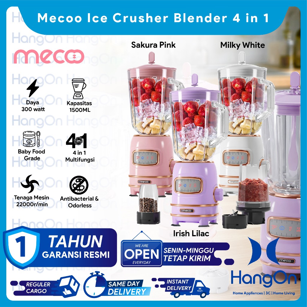 Jual Mecoo Aesthetic Ice Crusher 4 in 1 Blender juicer 300 Watt ...