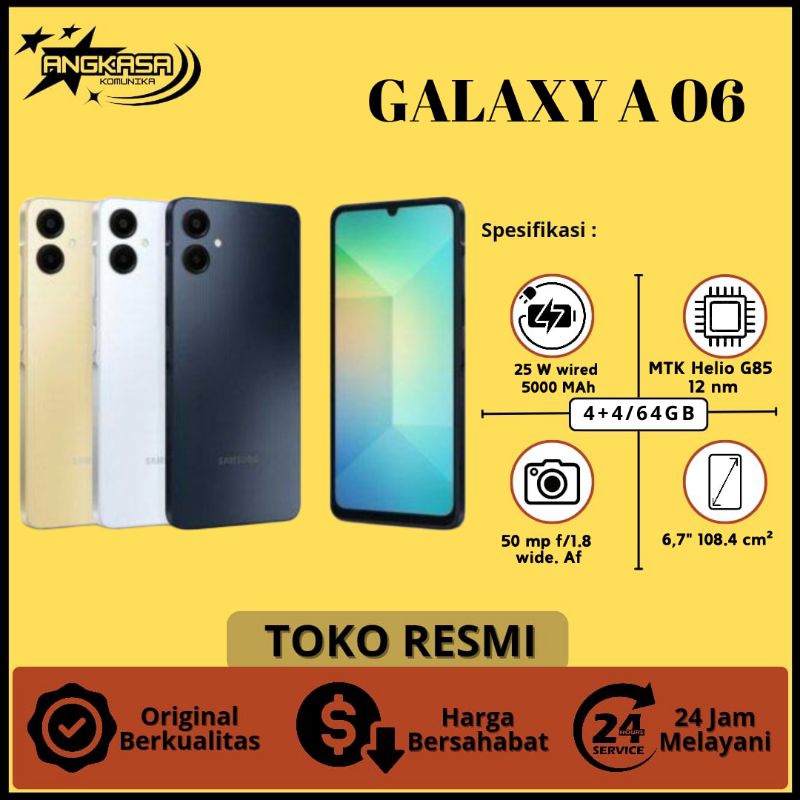 Jual Samsung Galaxy A06 Ram 4+4/64 Gb 5000mAh Battery, 50Mp Camera ...