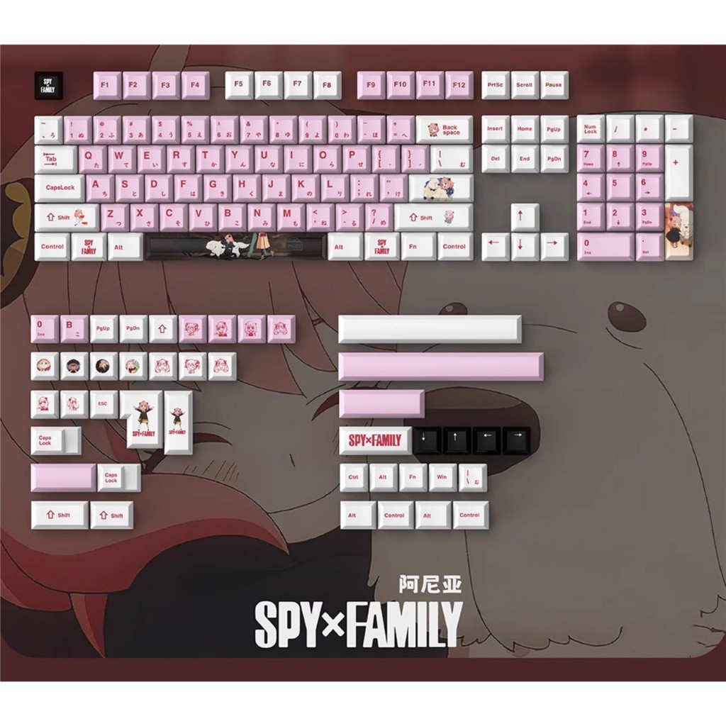 Jual Keycaps cherry PBT Dye sub Spy Family Anya Forger Hiragana jepang ...
