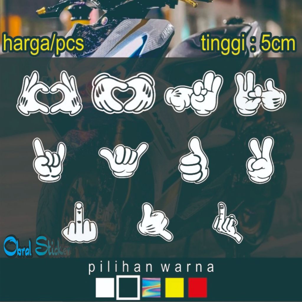 Jual Stiker Cutting middle finger animasi lucu - Stiker animasi tangan ...
