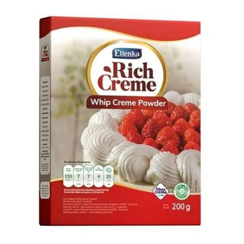 Jual ELENKA RICH CREME WHIP CREAM POWDER 200GR | Shopee Indonesia