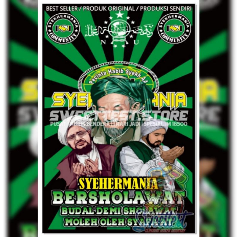 Jual 1 HARI DIKIRIM + BENDERA SHOLAWAT, BENDERA SYEKHERMANIA, BENDERA ...