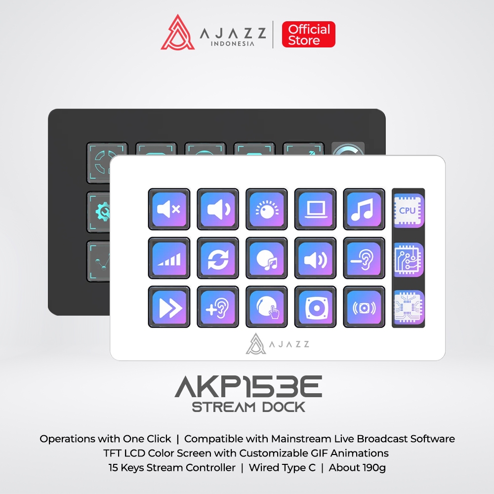 Jual Ajazz AKP153E Visual Custom Console 15% Layout w/ 1 LCD Side Screen | Shopee Indonesia