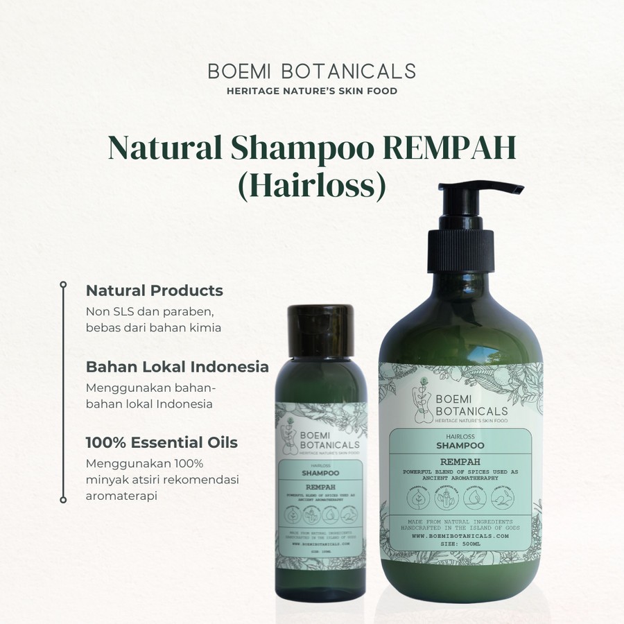 Jual BOEMI Botanicals - Repair & Strengthening Natural Shampoo - Rempah ...