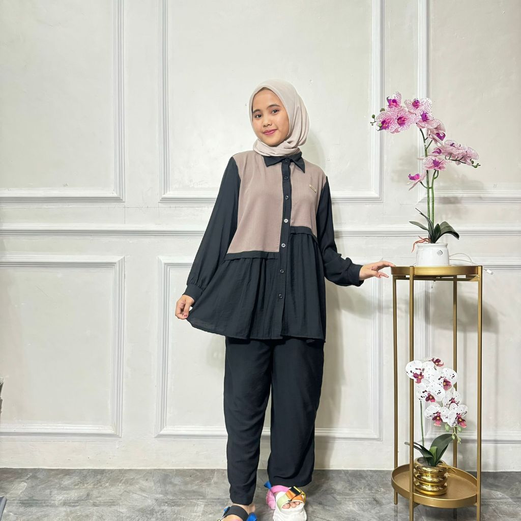 Jual Setelan Celana Bella Gwenza Baju Wanita Muslim Linen Casual ...