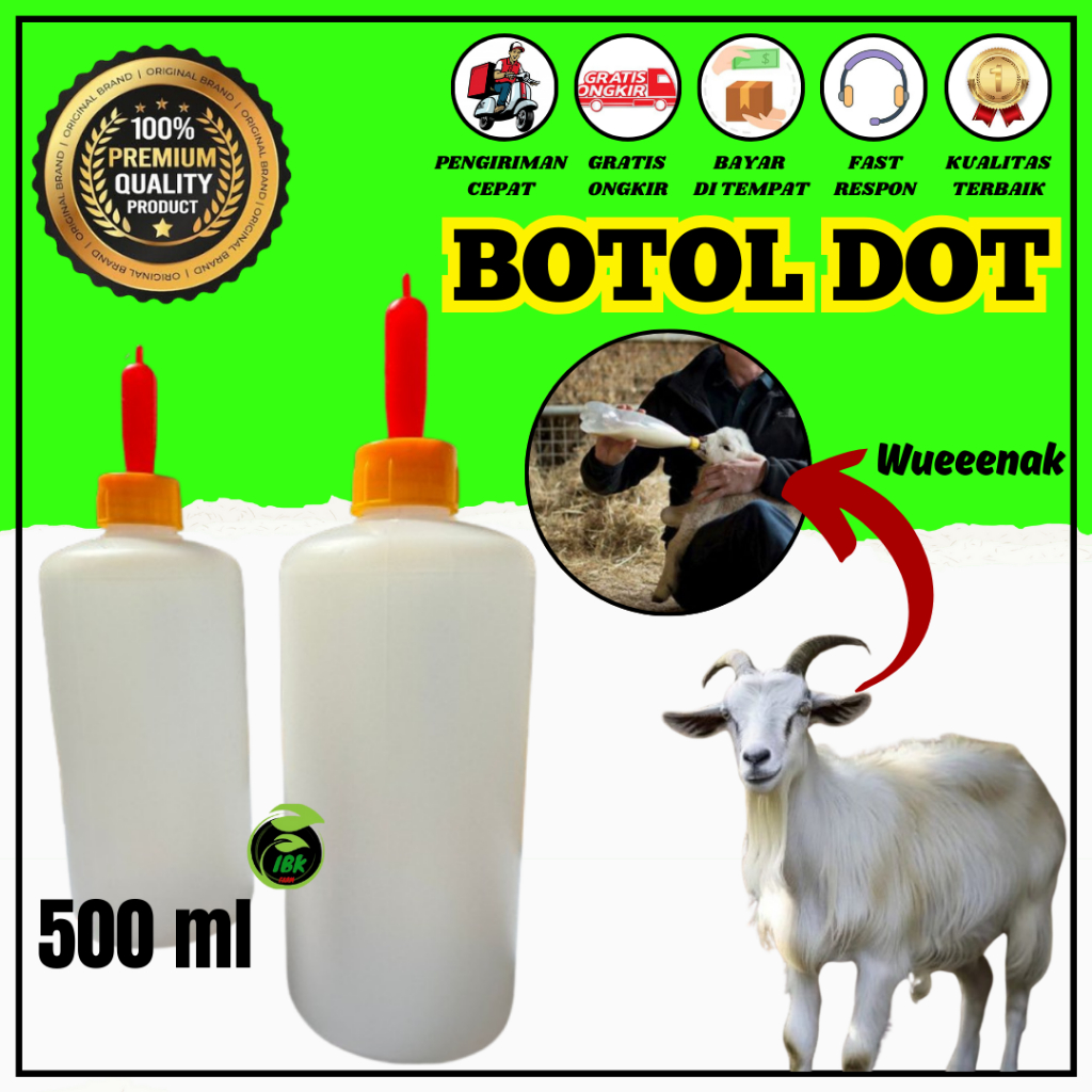 Jual DOT CEMPE+ BOTOL ANAK KAMBING DOMBA UKURAN BOTOL 500 ML HEWAN ...