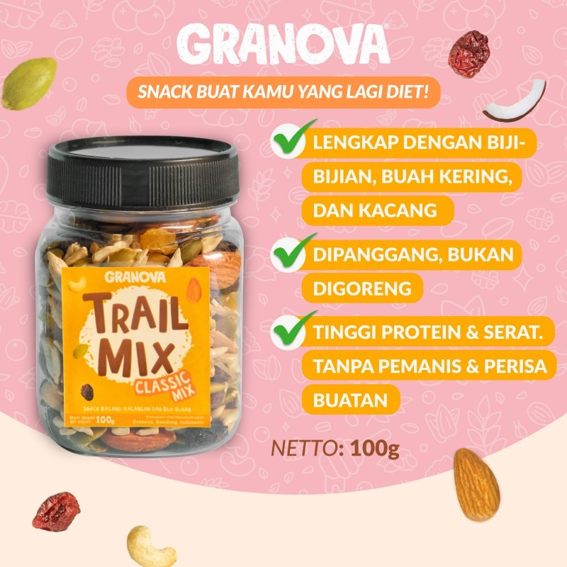 Jual Granova - Bundling Trail Mix Classic 100gr & Snackbar 26gr x 4pc ...