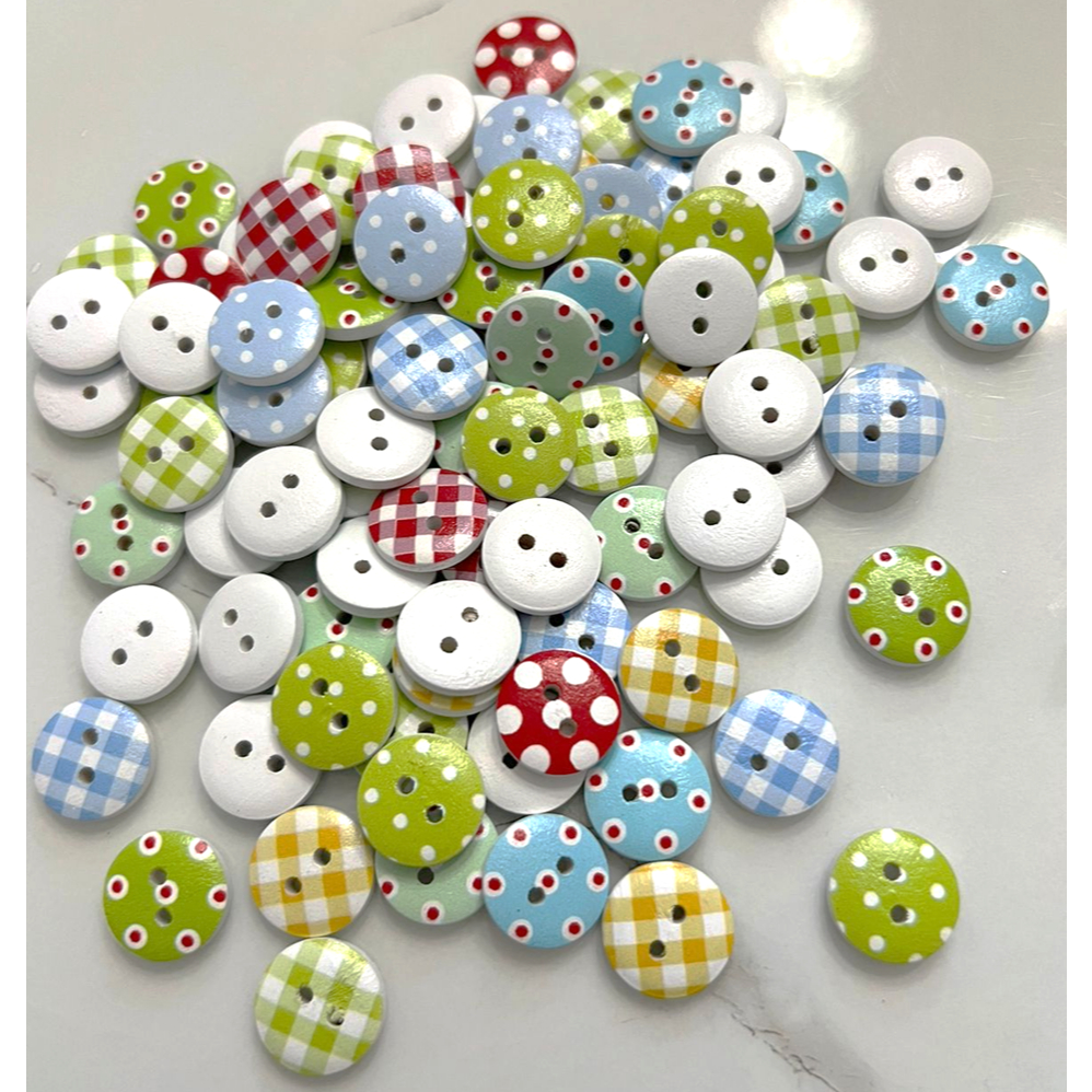 Jual Kancing kayu hias wooden button DIY scrapbook wood kancing kayu ...