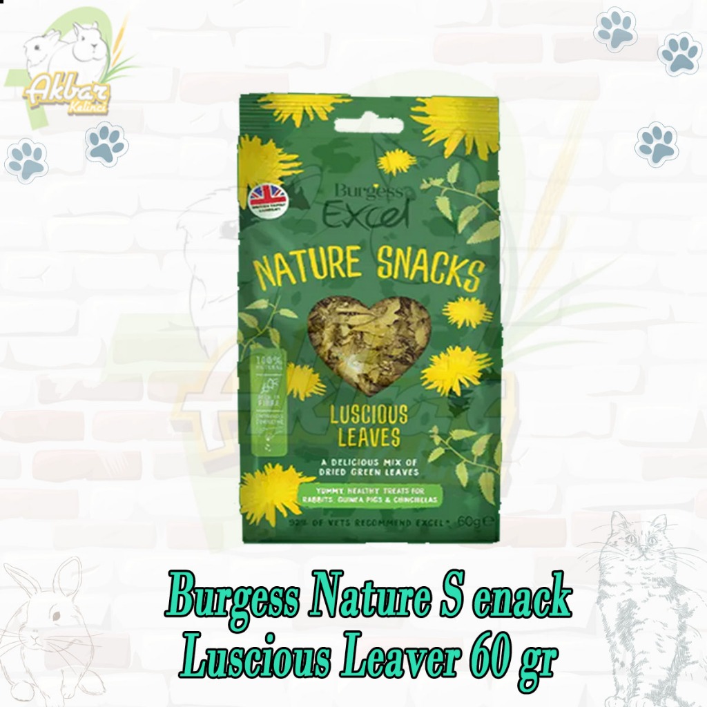 Jual BURGESS EXCEL NATURE SNACKS LUSCIOUS LEAVES 60gr/snacks kelinci ...