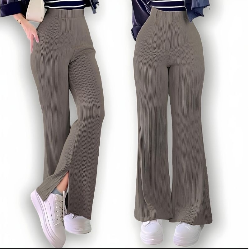 Jual CELANA CUTBRAY KNIT WANITA Higwaist Knit Cutbray Wanita Premium ...