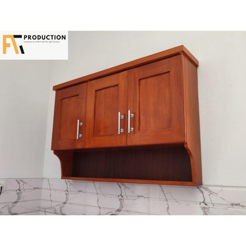 Jual KITCHEN SET ATAS KAYU MAHONI ASLI / RAK DAPUR PANJANG 100CM ...