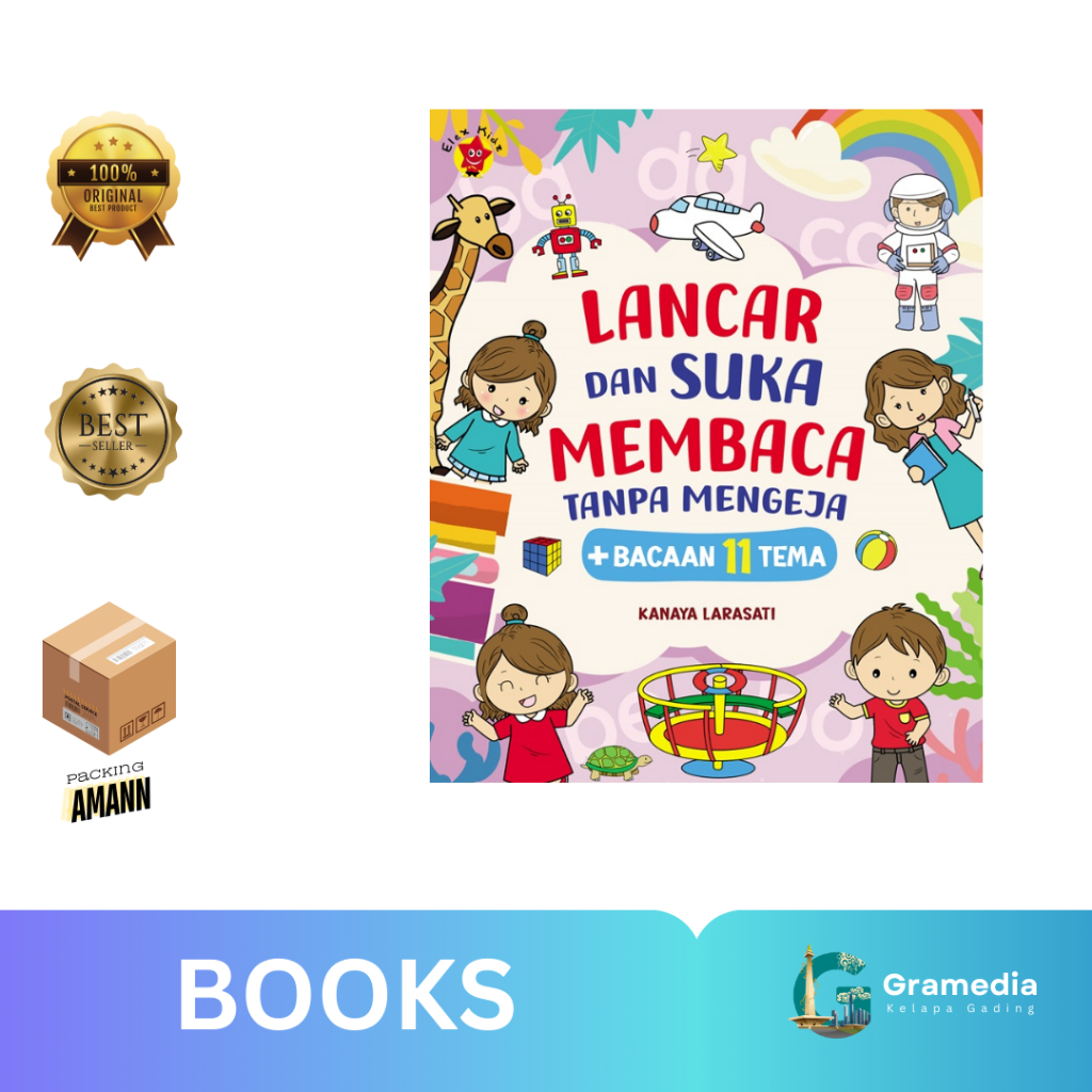 Jual Gramedia MKG - Buku Anak Lancar dan Suka Membaca Tanpa Mengeja + Bacaan 11 Tema (Kanaya ...