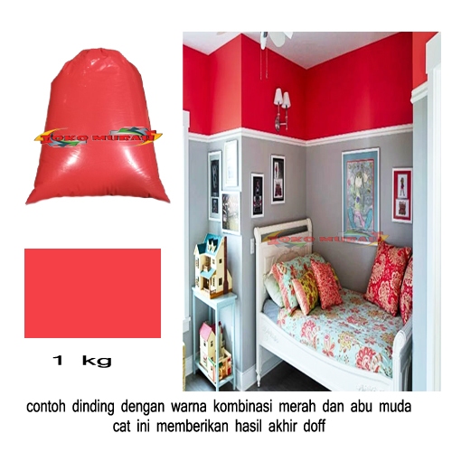 Jual Cat Tembok Kiloan 1Kg Warna Merah / Cat Tembok 1Kg / Cat Tembok ...