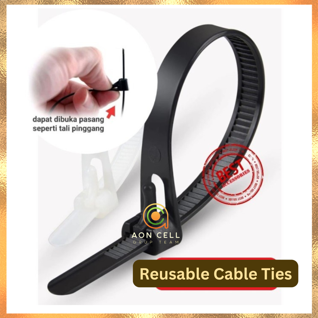 Jual Kabel Ties Bisa Buka / Reusable Cable Ties 20cm 25cm 30cm | Shopee Indonesia