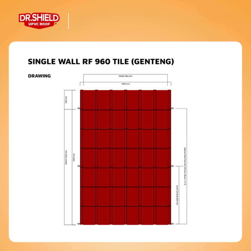 Jual GENTENG UPVC Dr.Shield / Varian Single Wall RF960 / Genteng Daun CARGO | Shopee Indonesia