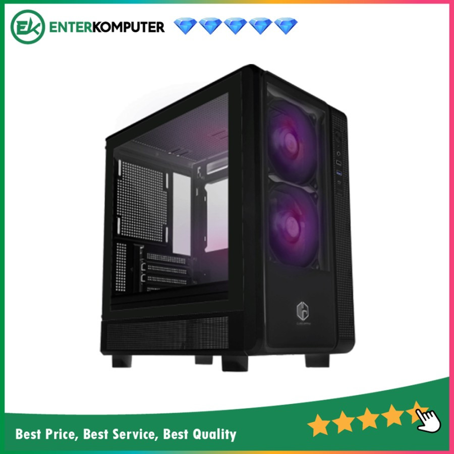 Jual CUBE GAMING RETRO GLASS BLACK - mATX Gaming Case - Left & Front ...