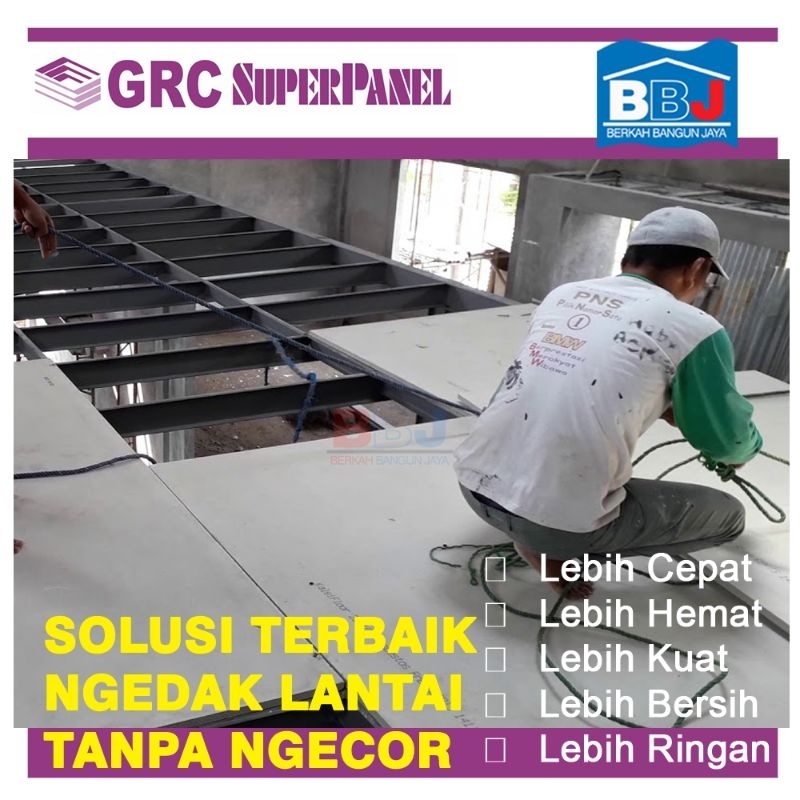 Jual GRC Super Floor 15mm / SuperFloor / Panel GRC / Papan Partisi ...