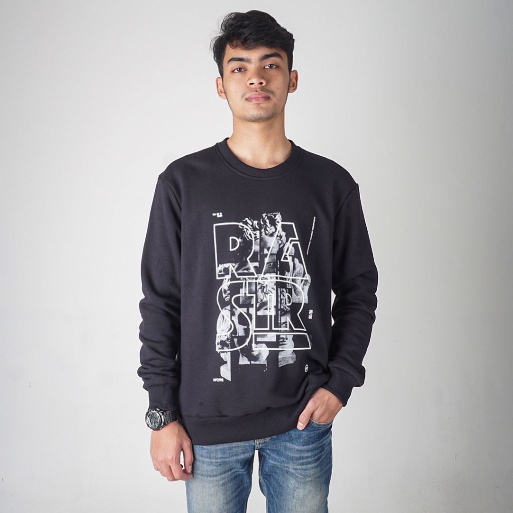 Jual SWEATER PRIA LENGAN PANJANG Renaissance Black RA STREET | Shopee ...