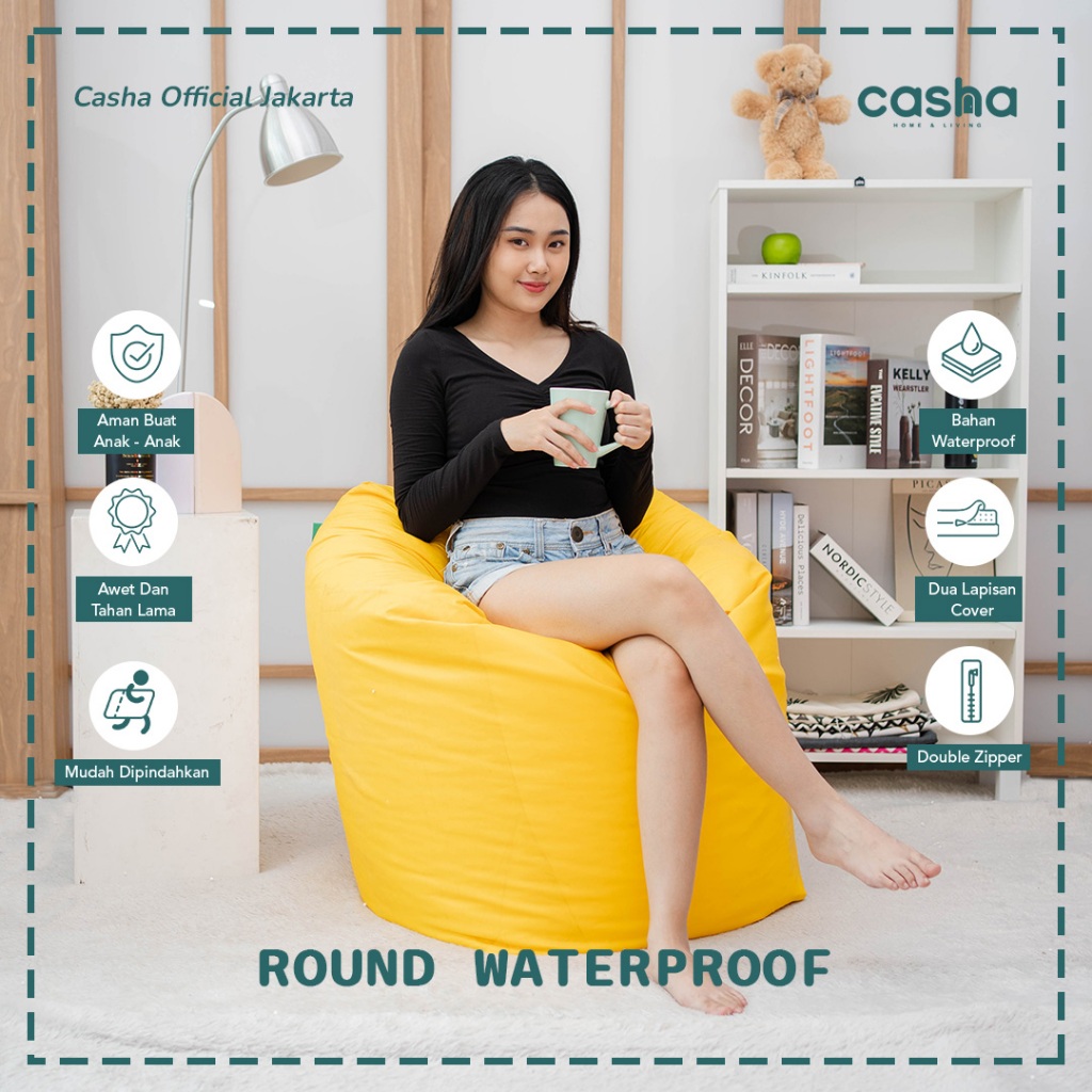 Jual CASHA Bean Bag Round Waterproof - Size Large | Shopee Indonesia