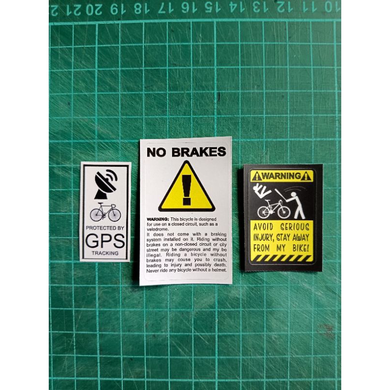 Jual Stiker No Brakes Sticker Warning Sepeda Frame Fixie Universal ...