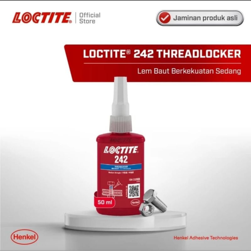 Jual LOCTITE 242 Threadlocker 50ml Lem Baut Medium Strength | Shopee ...