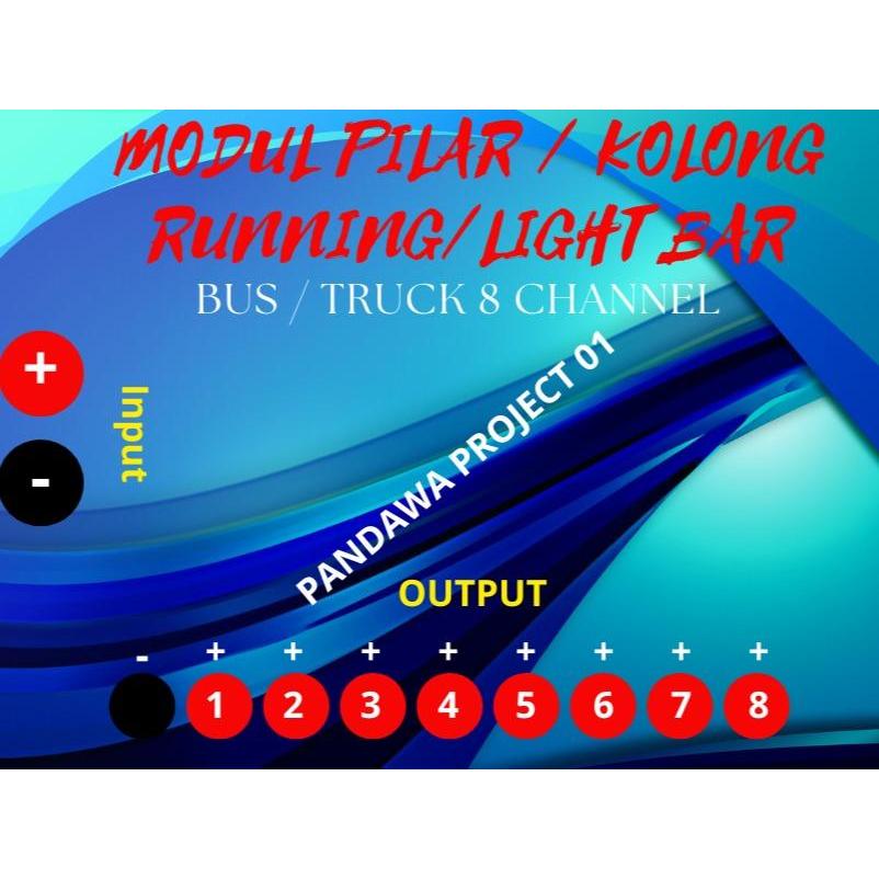 Jual Modul LED Bar/Stobo Bus Truck Mobil 8 Channel - 10 Mode Kedipan ...