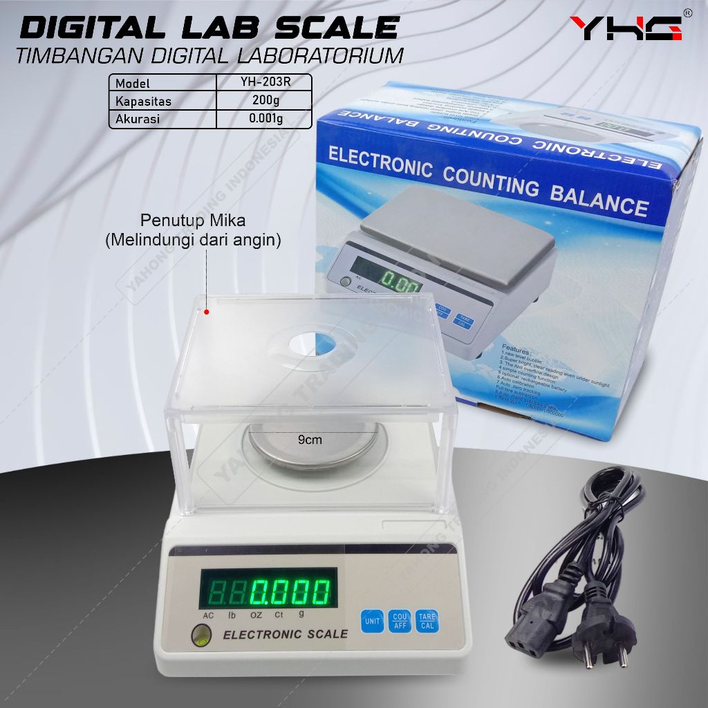 Jual Timbangan Digital 200g 0.001g Timbangan Laboratorium Lab Emas Obat Bubuk Serbuk Cairan YHG ...