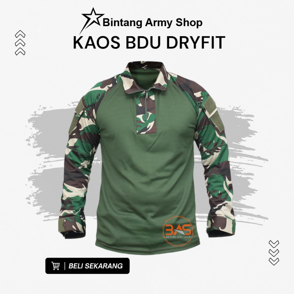 Jual Kaos BDU Drifit Tactical Jersey Dryfit Kombinasi Loreng lengan panjang | Shopee Indonesia