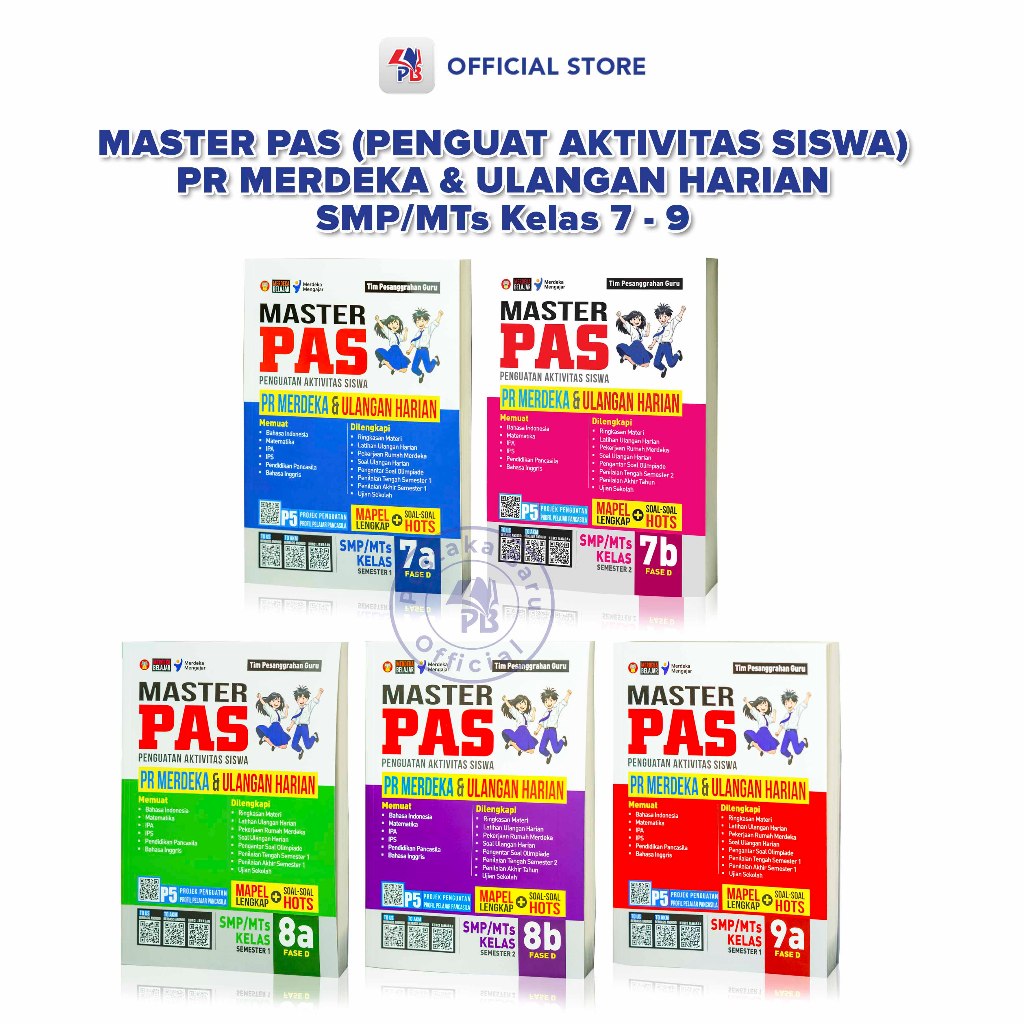 Jual Buku Ulangan Harian SMP Kurikulum Merdeka / Master PAS SMP / MTs Kelas 7 8 dan 9 Fase D ...